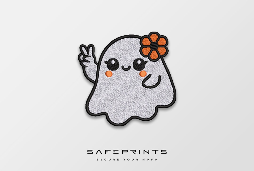 Ghost Peace Sign Embroidery Design, Retro Halloween (PES) - Etsy