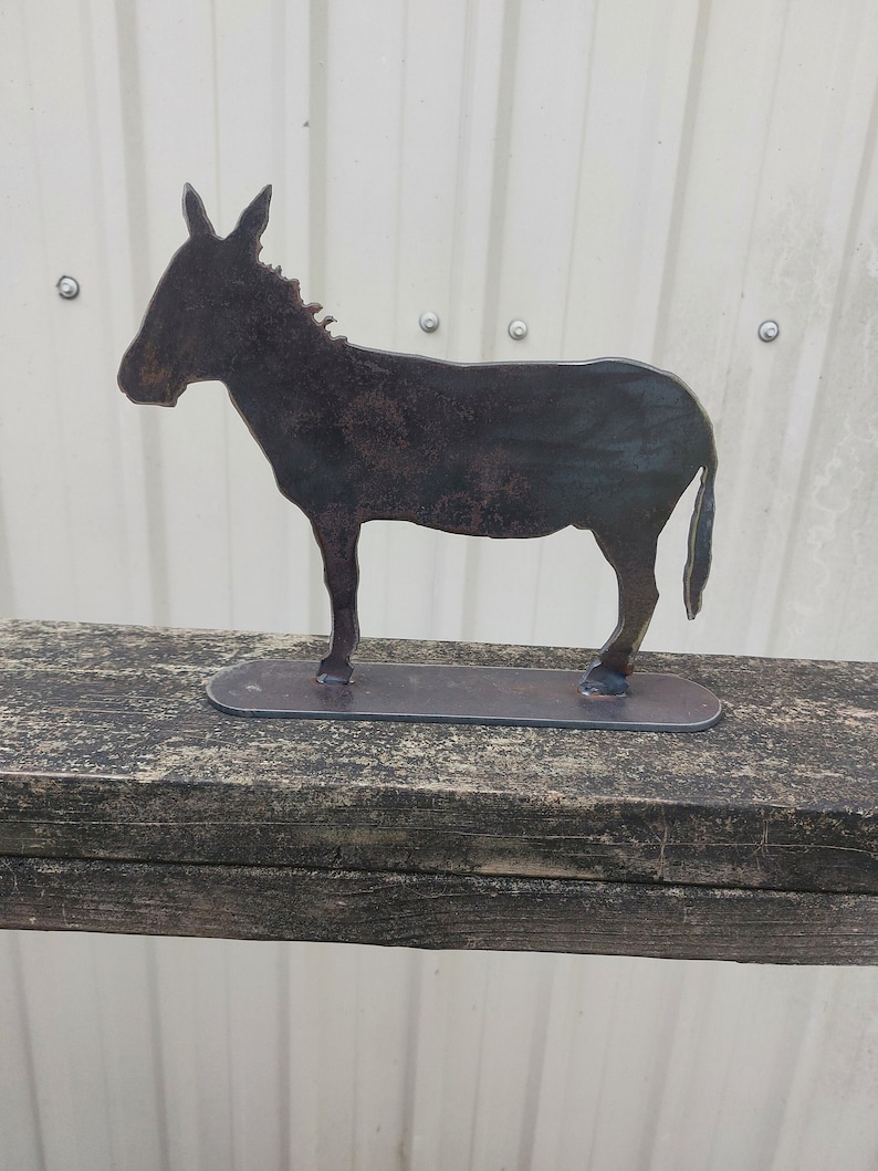 Donkey Metal Art on Base - Etsy