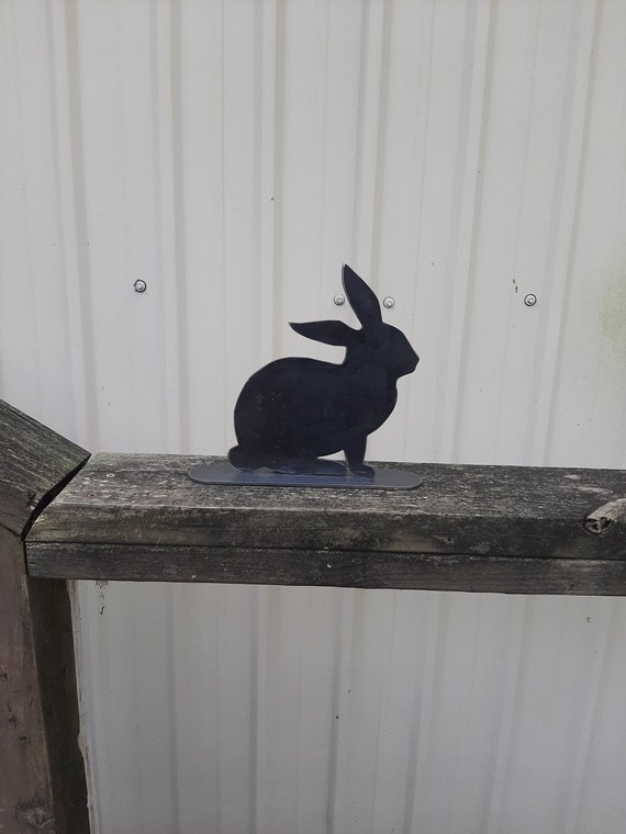 Bunny Rabbit Metal Art on Base - Etsy