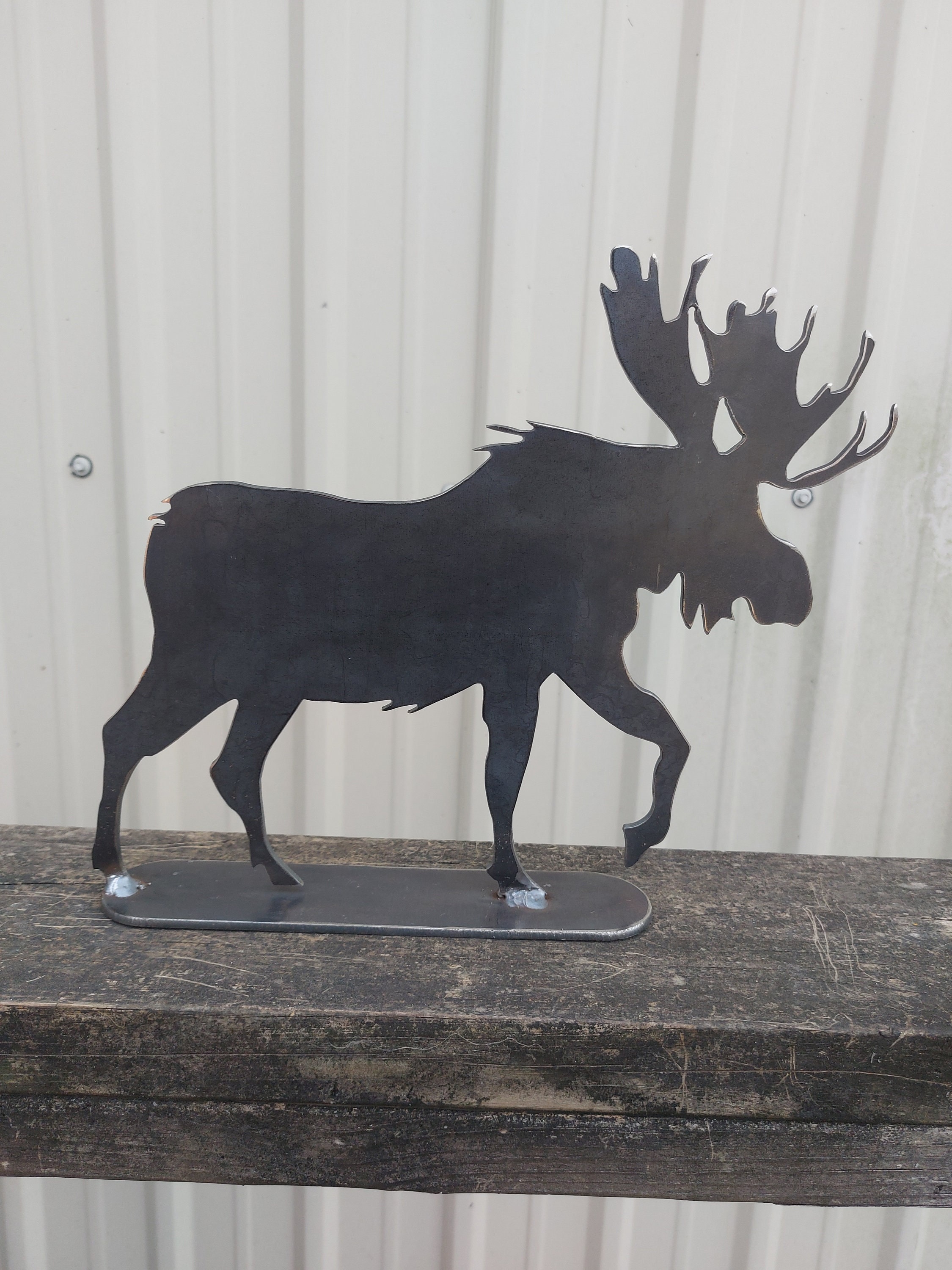 Moose Metal Art With Base - Etsy