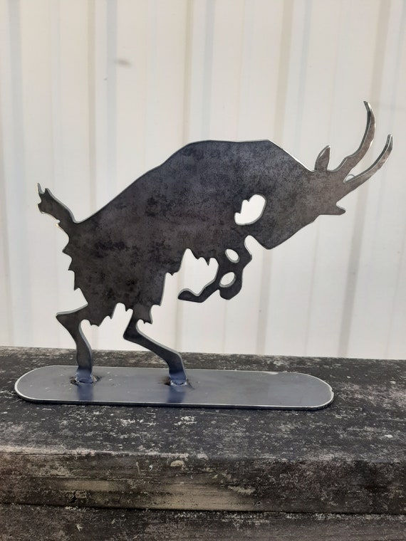 Goat Metal Art On Base | Etsy