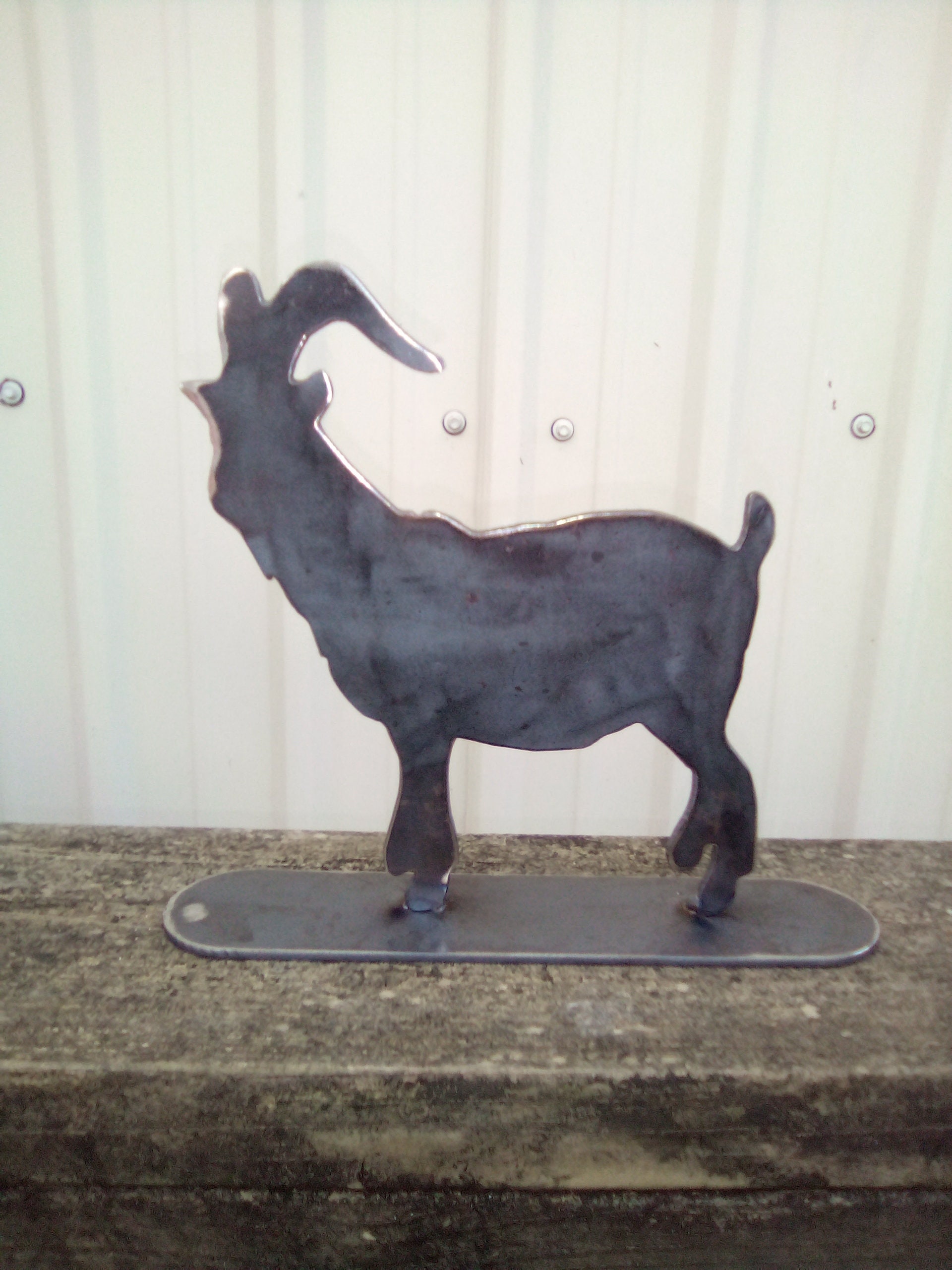 Goat Metal Art on Base - Etsy