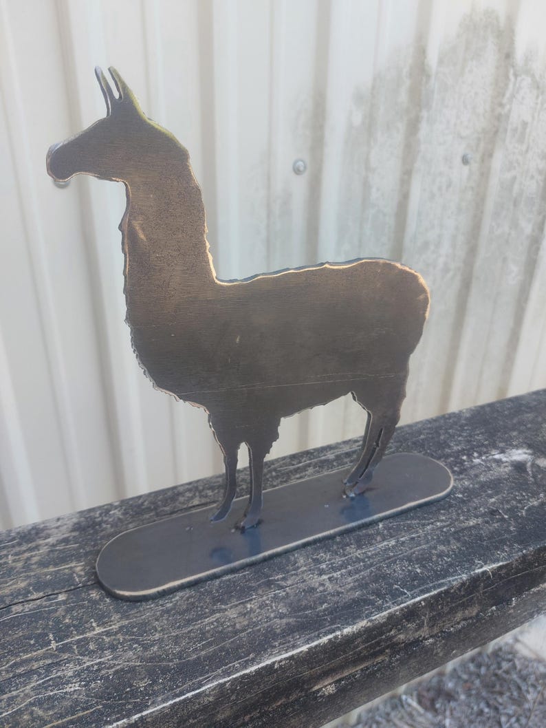Llama Metal Art With Base Bare Metal - Etsy