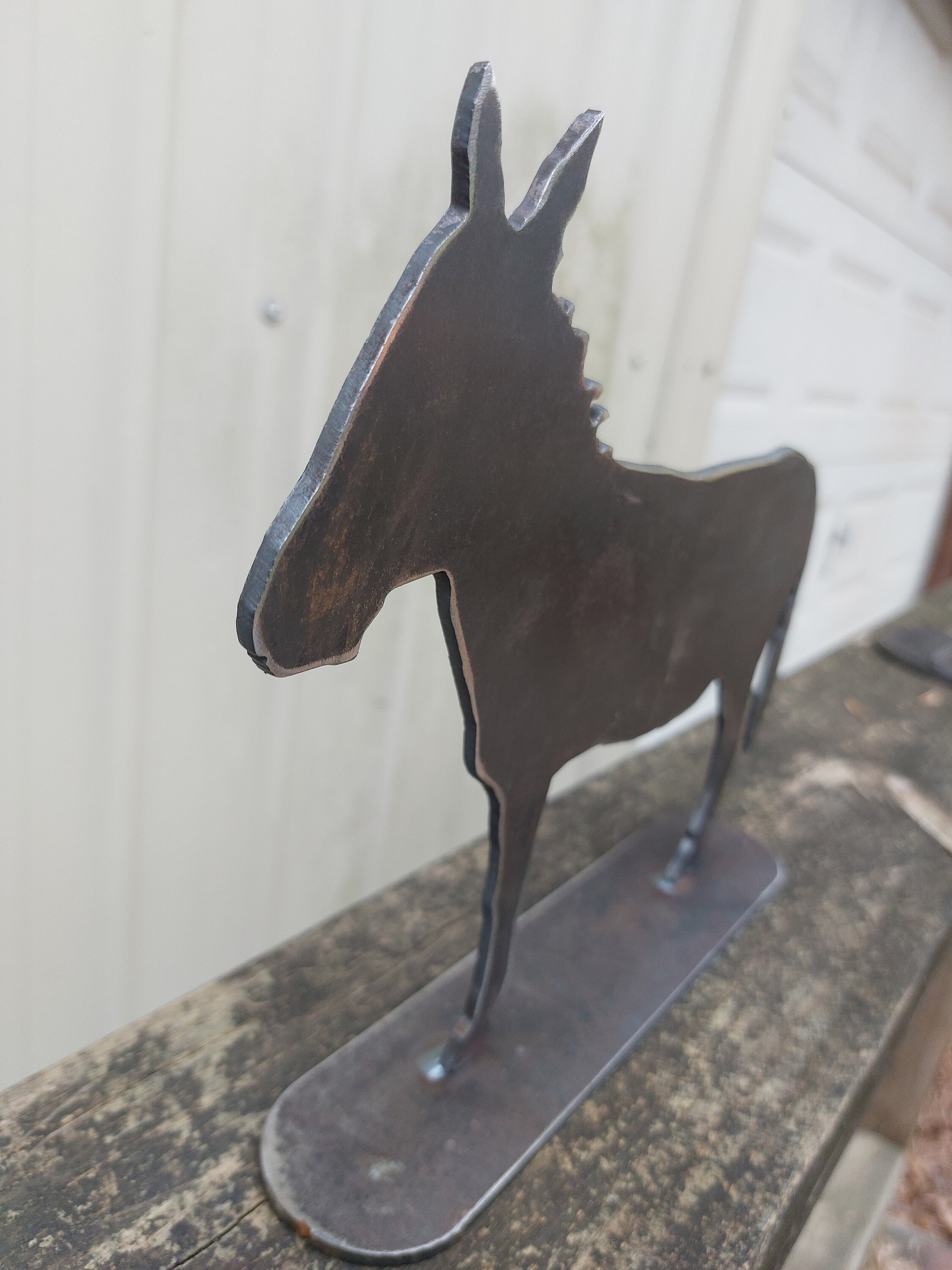 Donkey Metal Art on Base - Etsy