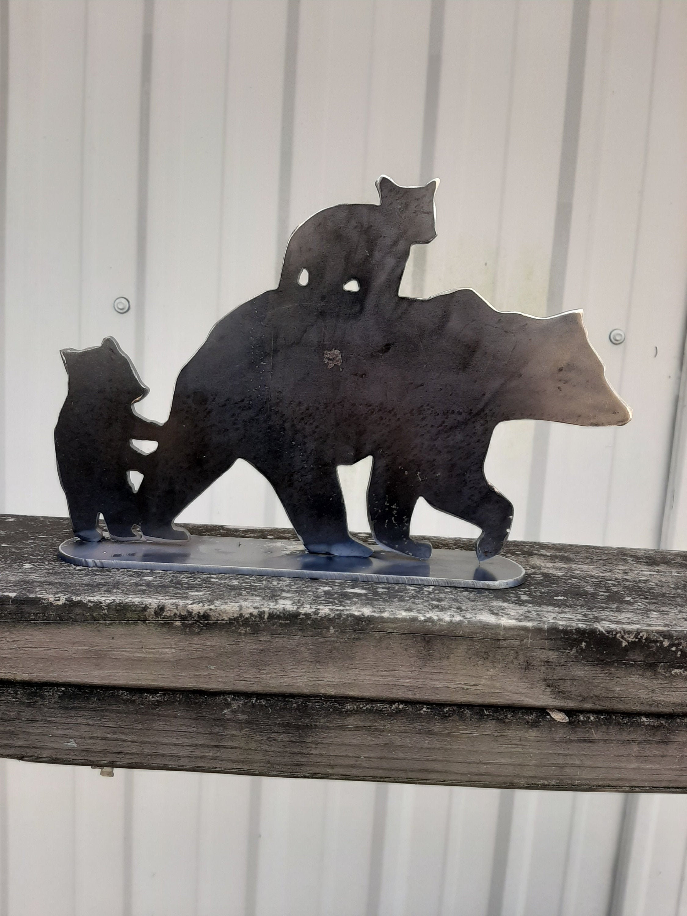 Mamma Bear and Cubs Metal Art With Stand Wall Décor Home & Living Home ...