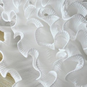 3D White Ruffle Fabric Pleated Mesh Organza Fabric 10 Cm - Etsy