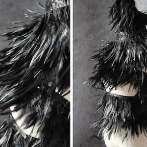Black Feather Creative Fabric, Designed Chicken Feathers Fabrics, Soft ...
