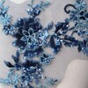 Blue Handmade Beaded Lace Applique, 3D Lace Applique, Lyrical Dance ...