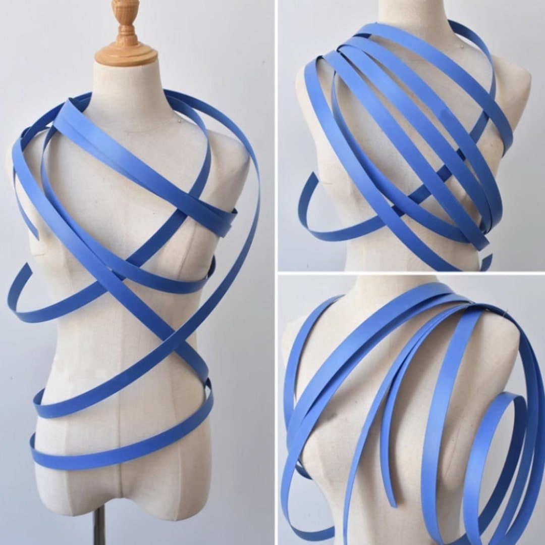 Hard Ribbon Lace Fabric, Blue Hard Plastic Fabrics, Exaggerated Stage ...