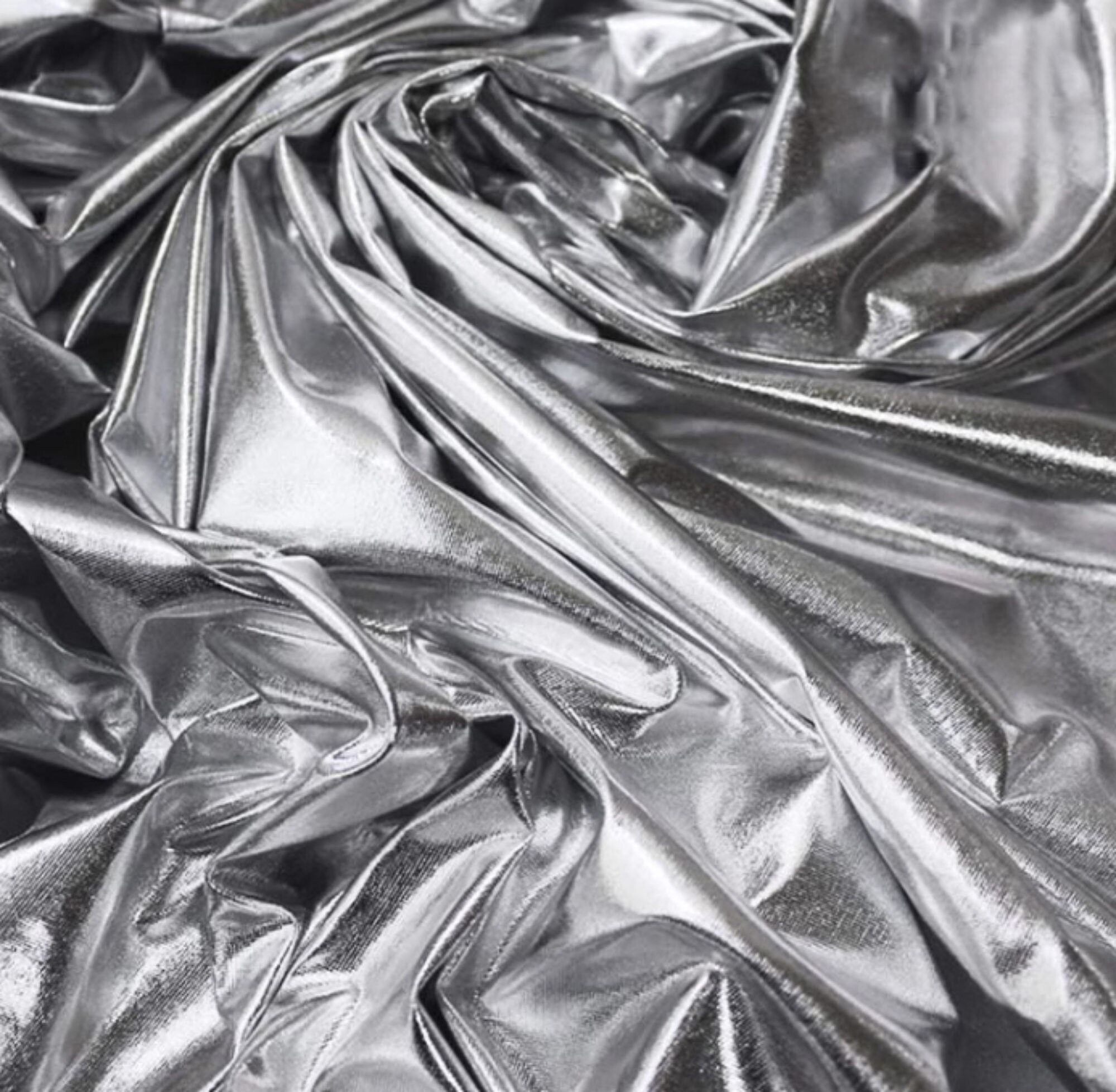 Soft-mirror Stretch Fabric, Shiny Silver-coated Fabric, PU Metallic ...