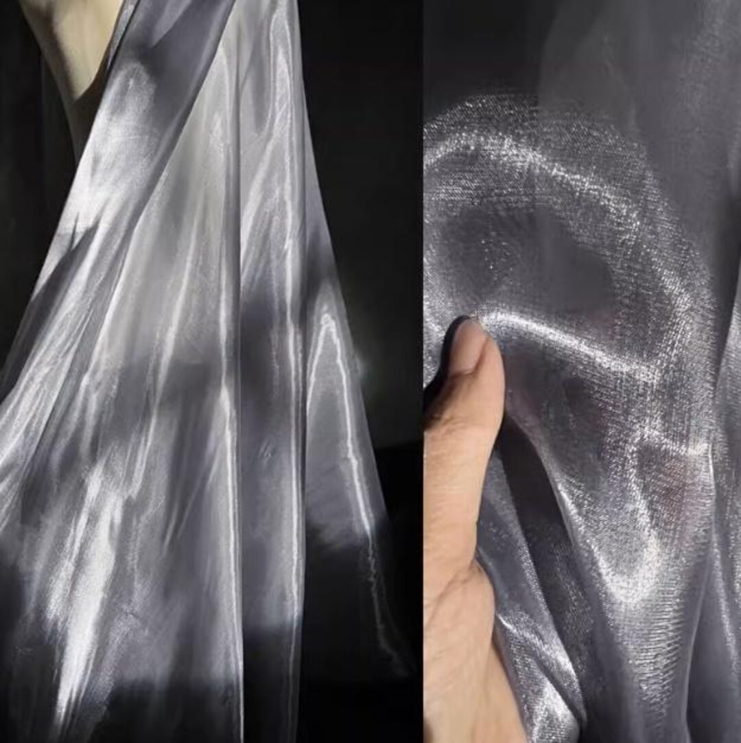 Hazy Mauve Liquid Organza Fabric, Celestial Sheer Hanfu Gown Textile ...