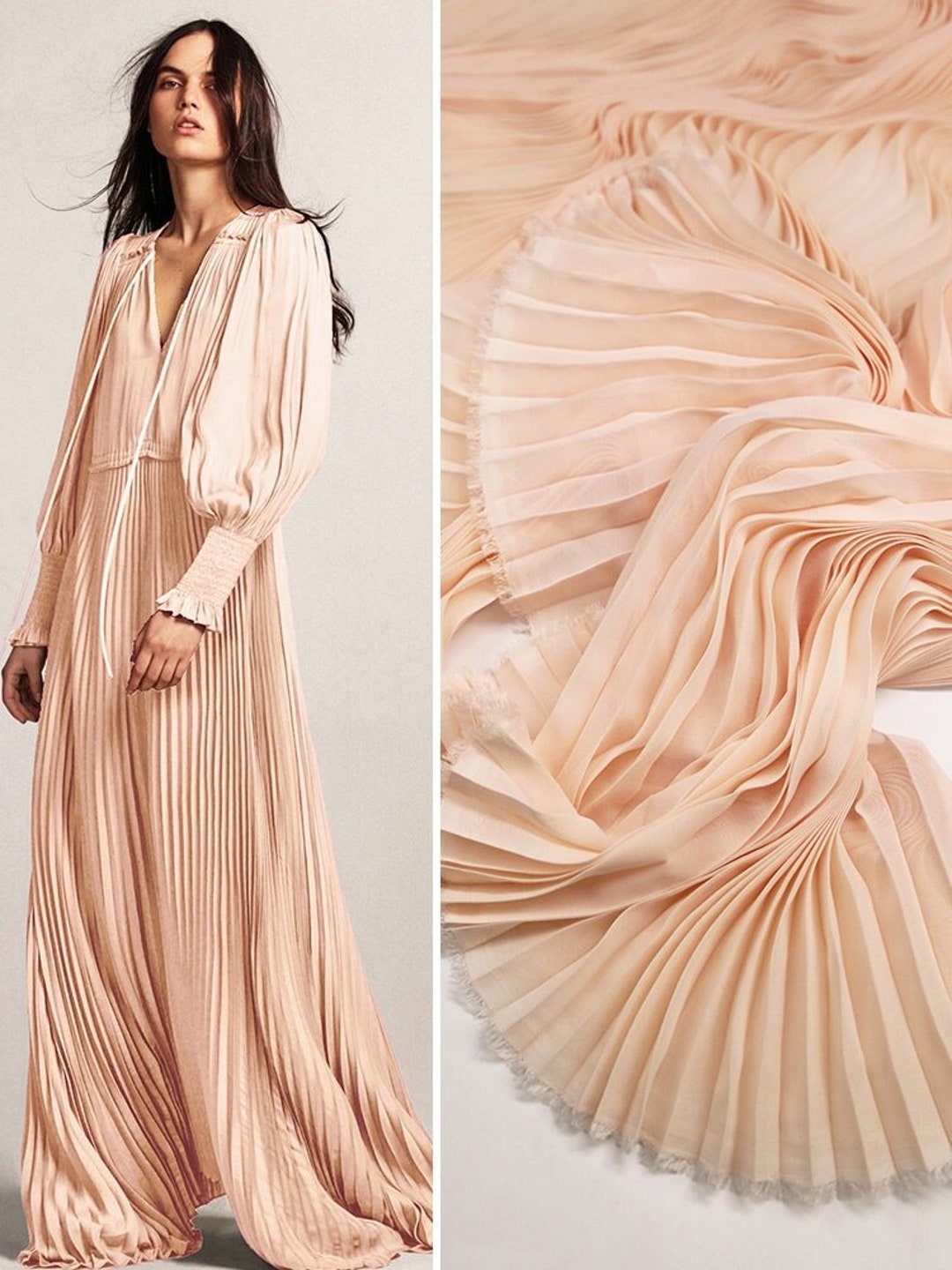 Accordion Pleated Fabrics, Summer Dress Pleated Fabrics, 150cm Wide ...