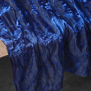 Navy Blue Wave Crepe Fabric, Ruffled Half Meter Fabric, 95cm Wide 3D ...