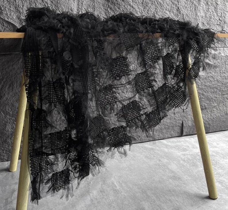 Woven Square Mesh Fabric, Heavy Texture Jacquard Fabrics, See-through ...