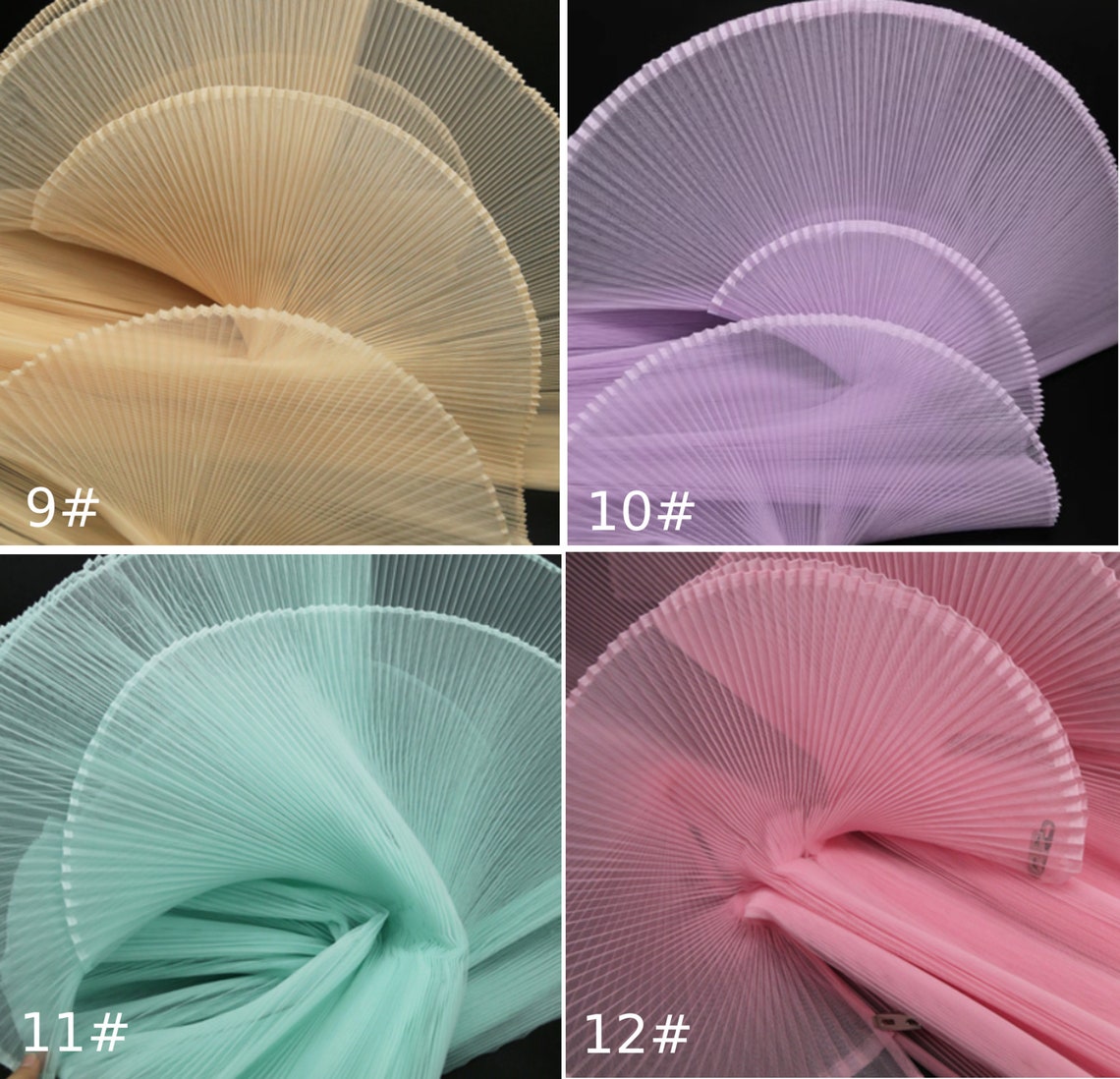 Gradient Sheer Pleated Fabric Hard Yarn Ruffle Fabric Mesh - Etsy
