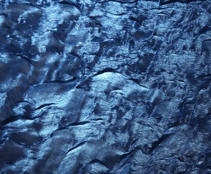 Dark Blue Water Wave Fabric, Irregular Pleated Fabric, 3D Wave Texture ...