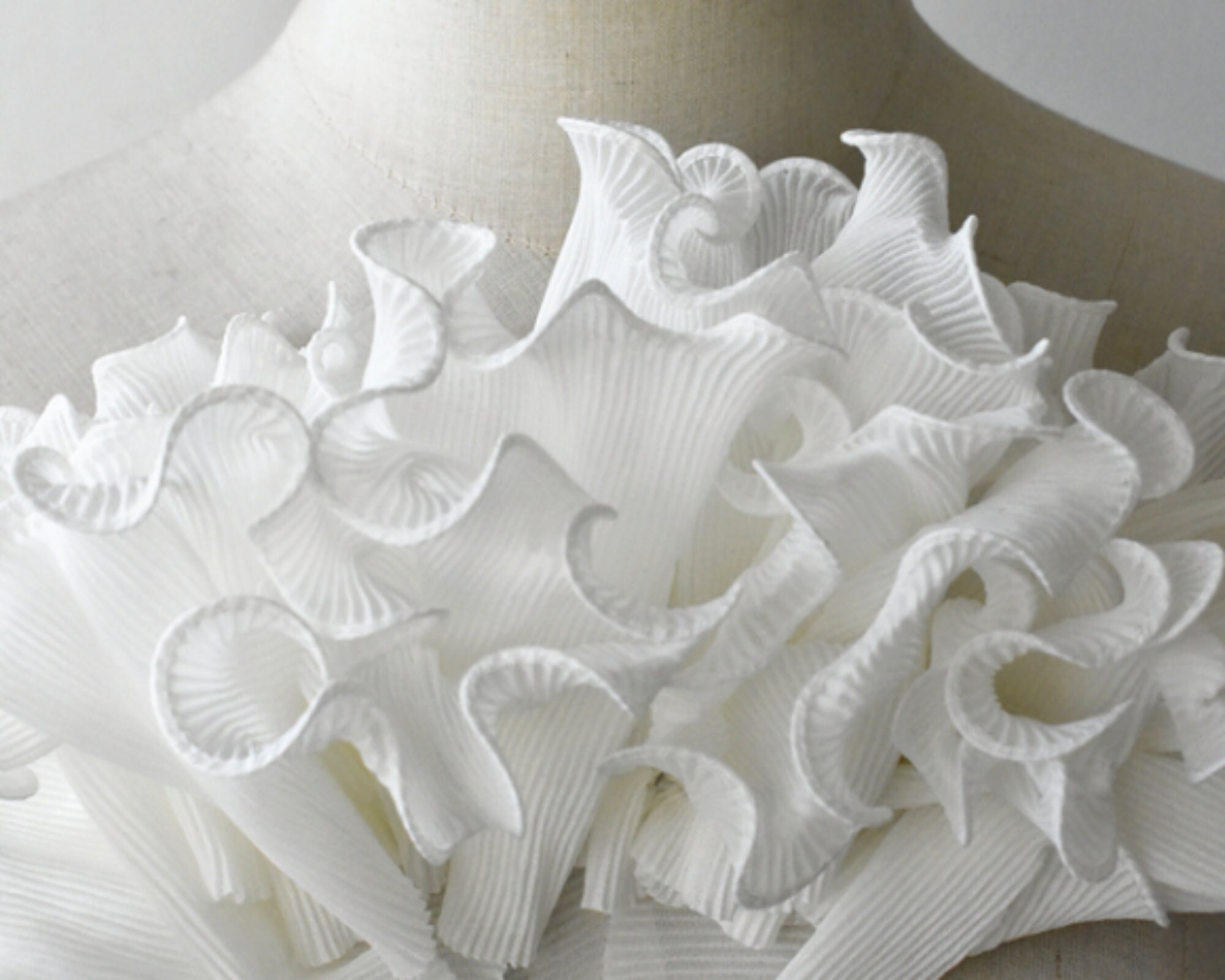 3D White Ruffle Fabric Pleated Mesh Organza Fabric 10 Cm - Etsy