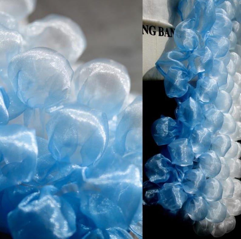 Gradient Blue Bubble Yarn Fabrics, Gloss Bubble Chiffon Fabrics ...