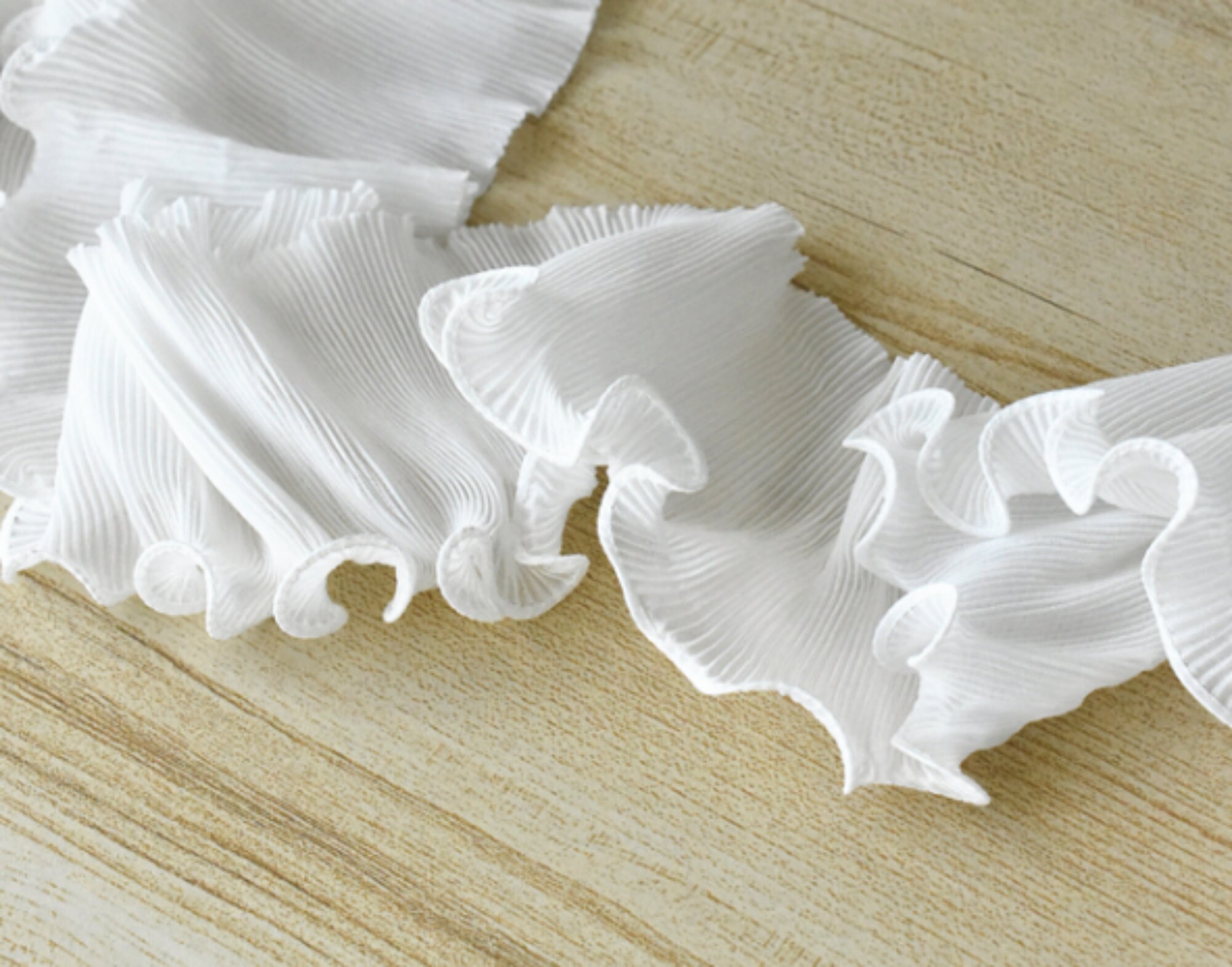 3D White Ruffle Fabric Pleated Mesh Organza Fabric 10 Cm - Etsy
