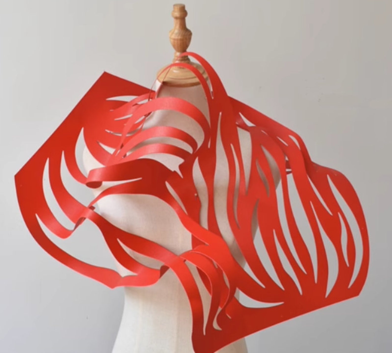 Red Water Ripple Fabric, Hollow 3D Paper Fabric, Texture Wave Shape ...