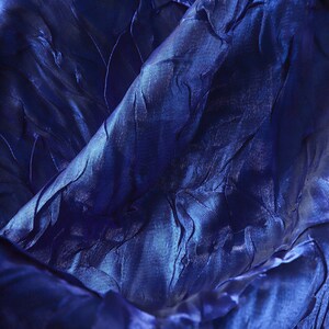 Navy Blue Wave Crepe Fabric, Ruffled Half Meter Fabric, 95cm Wide 3D ...