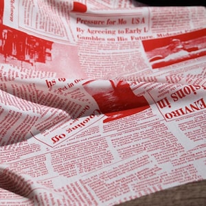 Newspaper Elements Shirt Fabric, Creative Printing Cotton Fabric ...