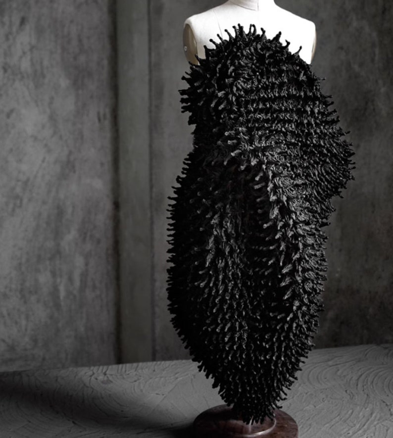 Black Durian Pleat Fabric, Creative Stretch 3D Fabrics, Hedgehog ...