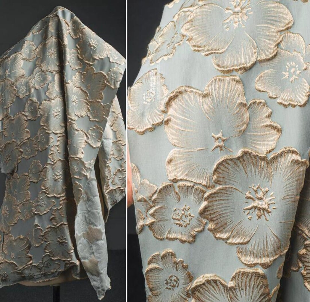 Plum Embossed Jacquard Fabric, 3D Texture Embroidery Fabric, Handmade ...