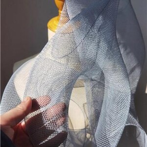 Dusty Blue Wire Mesh Fabric, Cloud and Smoke Into Rain Decor Fabric ...