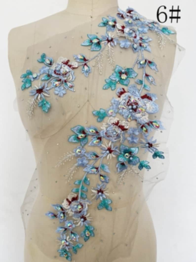 Green Leaves Embroidered Appliques Big Size Floral Applique - Etsy