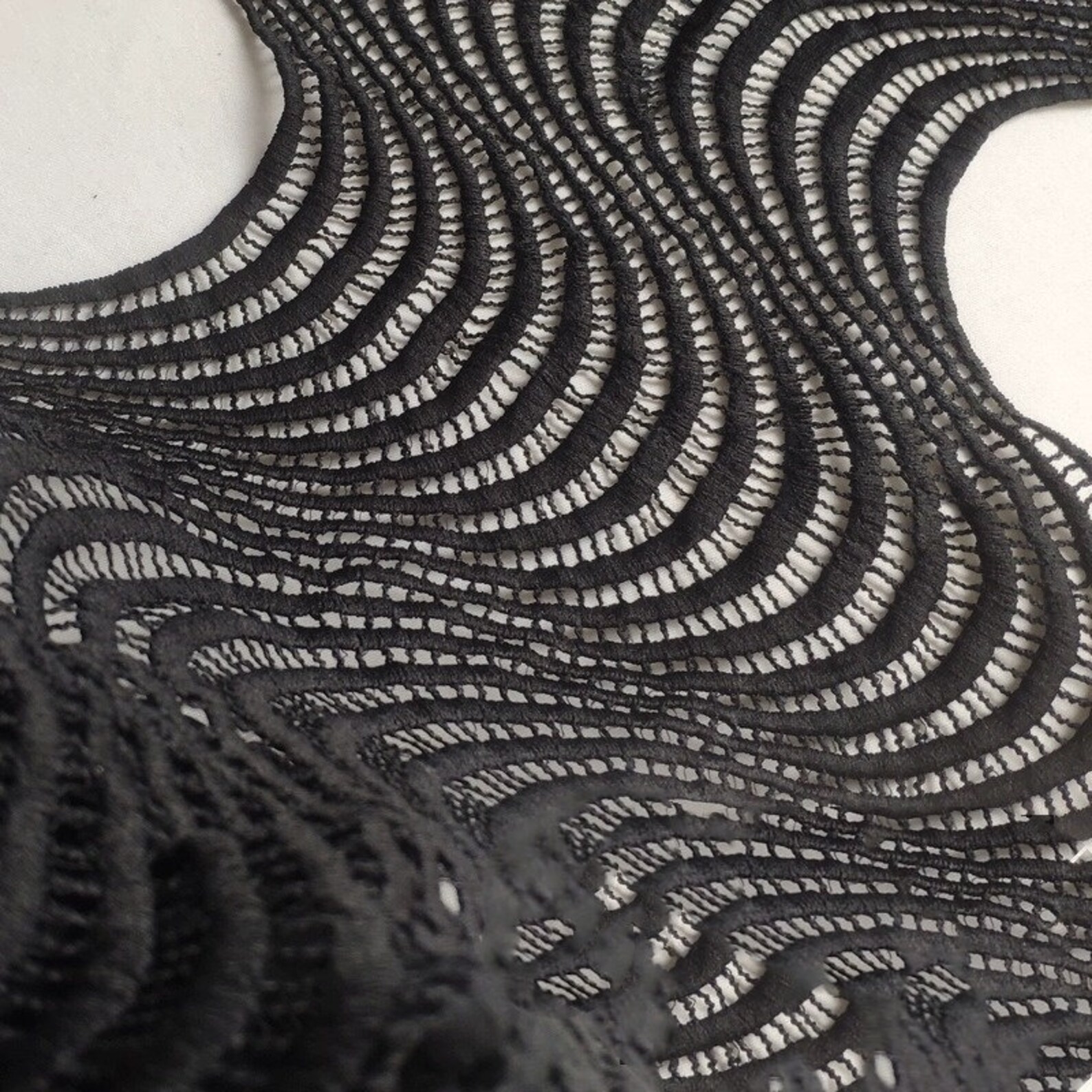 Creative Curved Openwork Lace Fabric, Lace Wave Soft Fabric, Space ...