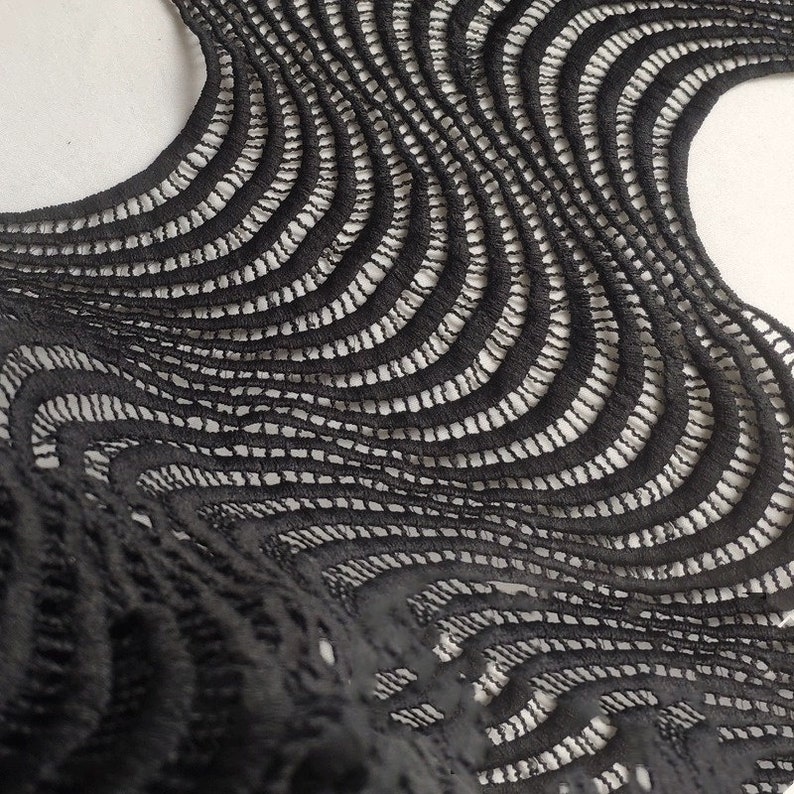 Creative Curved Openwork Lace Fabric, Lace Wave Soft Fabric, Space ...