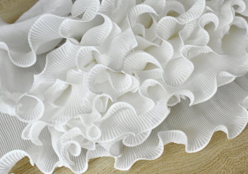 3D White Ruffle Fabric Pleated Mesh Organza Fabric 10 Cm - Etsy