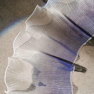 Purple Gradient Ruffle Fabric, Mermaid Ruffle Organza Fabric, Ruffled ...