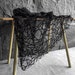 Black Geometric Jacquard Fabric, Irregular Mesh Texture Fabrics, Tulle ...