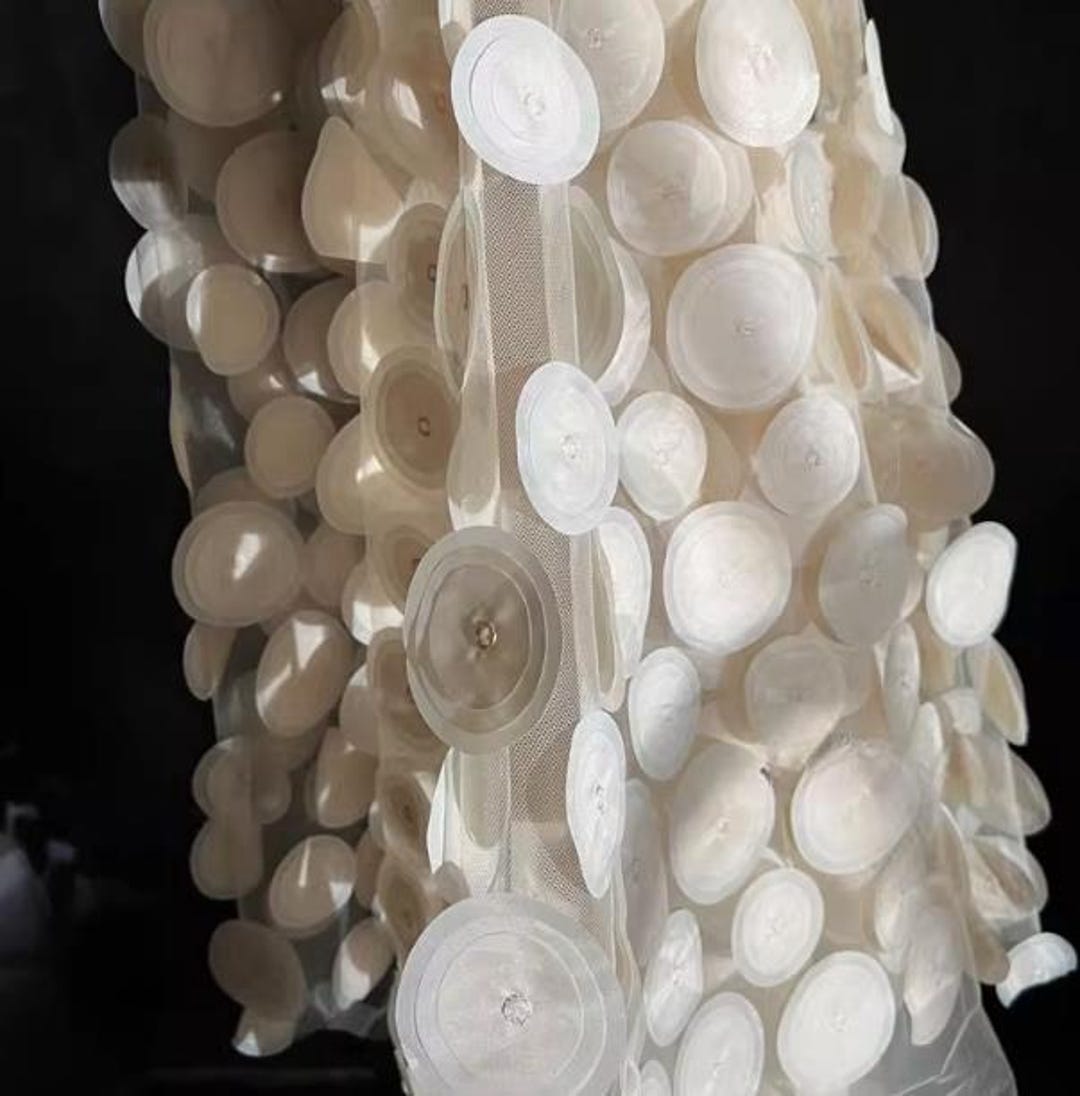 Original 3D Heavy Texture Circular Cut-out Sheer Tulle Fabric ...