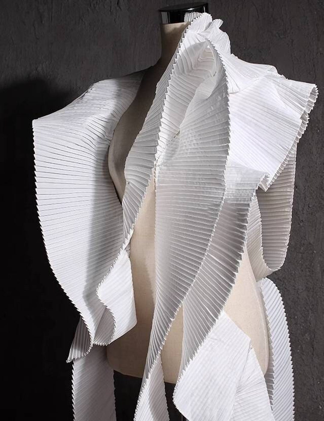 Large Ruffle Pleat Fabric, Lace Cotton Pleated Fabric, 3D Stiff ...