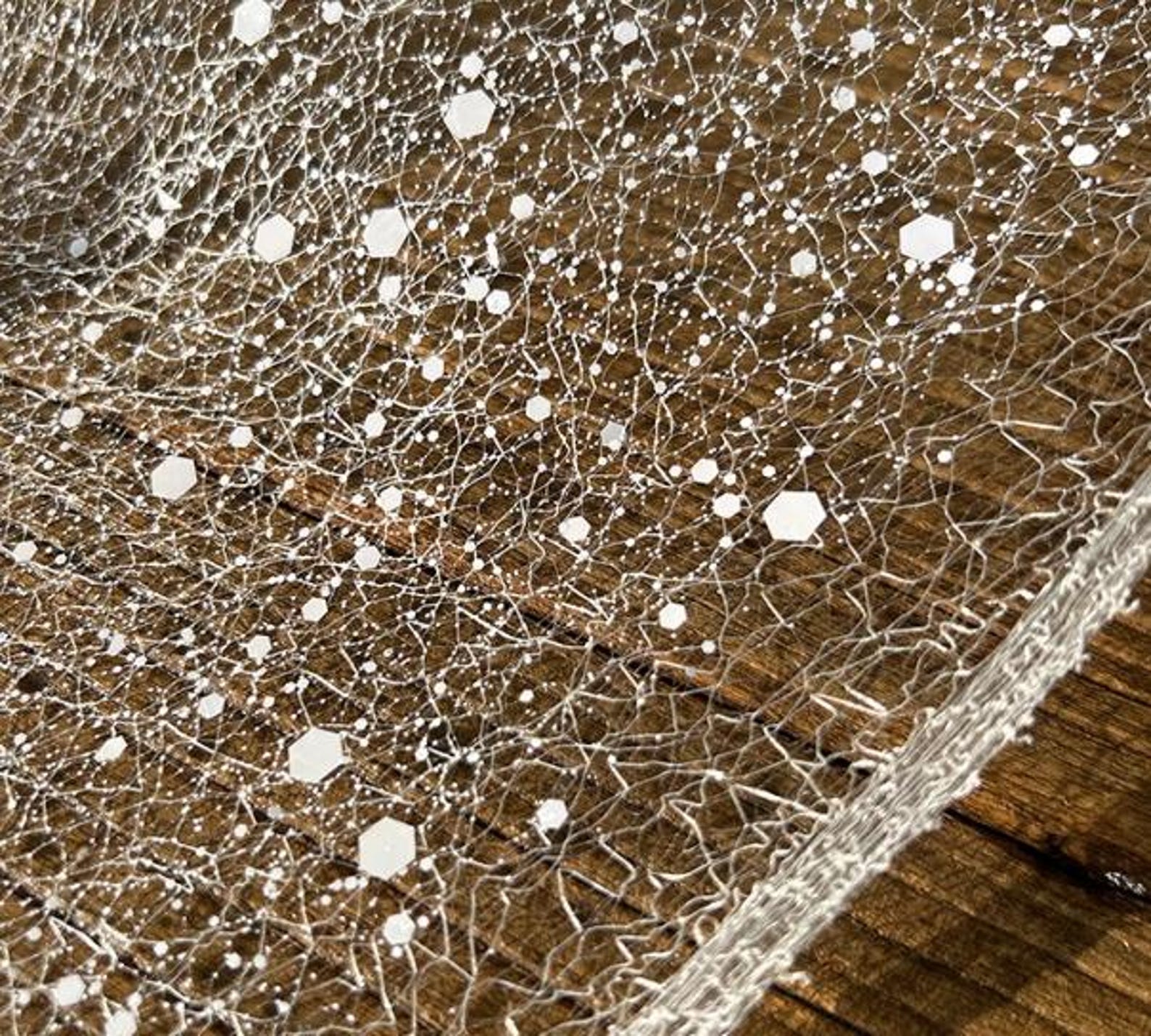 Sparkle Sequins Mesh Fabric, Sheer Mesh Fabric, Shiny Steel Hard Tulle ...