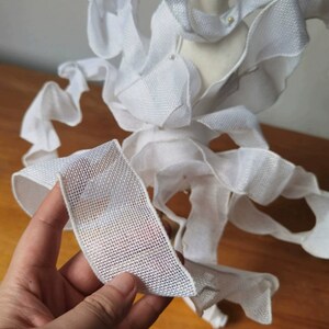 Pure White Wire Mesh Fabrics, Metallic Stiff Wire Fabrics, Lace Organza ...