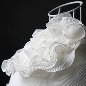 Sea Wave Pleated Organza Fabrics, Wedding Pleated Fabrics, Designer ...