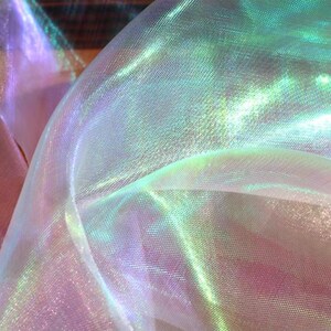 Rainbow Sheer Organza Fabric, Laser Gradients Voile Fabric, Fancy Mesh ...