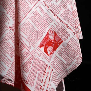 Newspaper Elements Shirt Fabric, Creative Printing Cotton Fabric ...