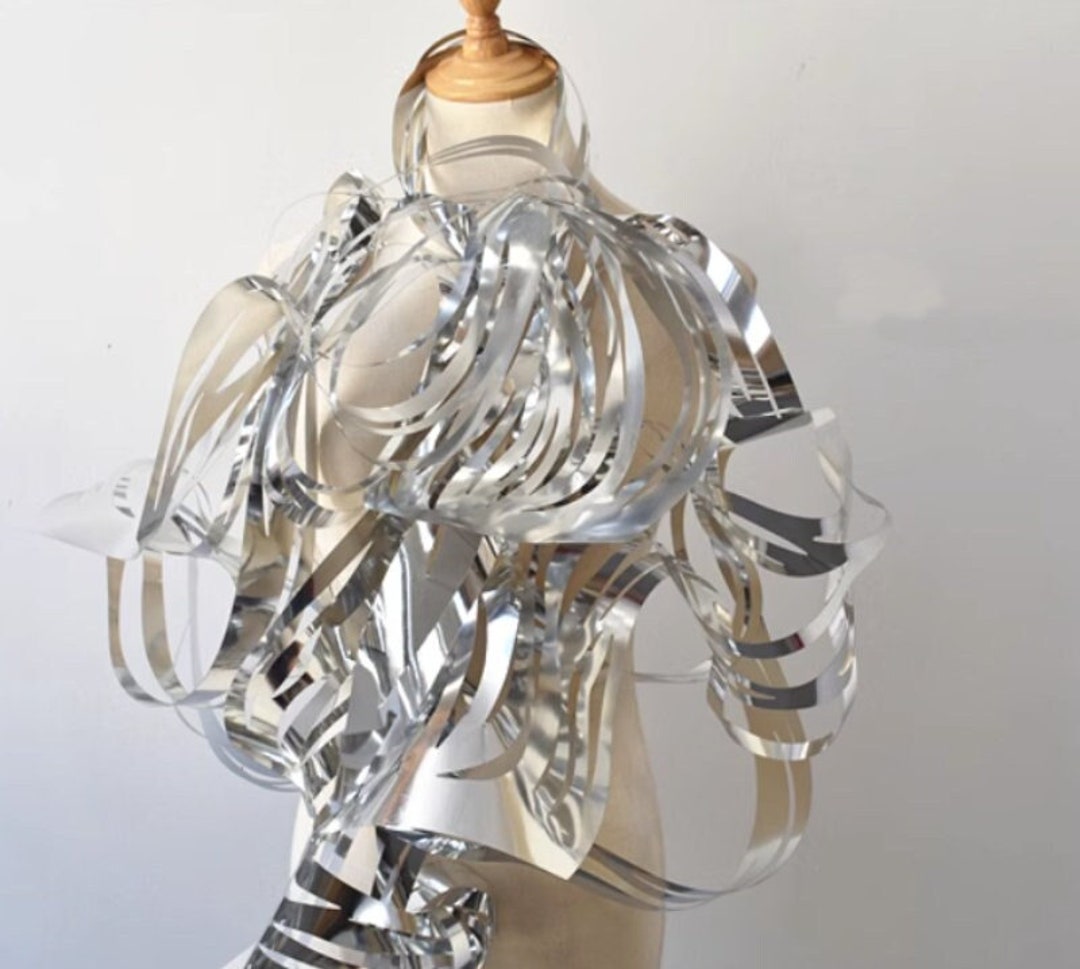 Double-sided Silver Mirror Fabric, Film Wave Texture Paper Fabric, PVC ...