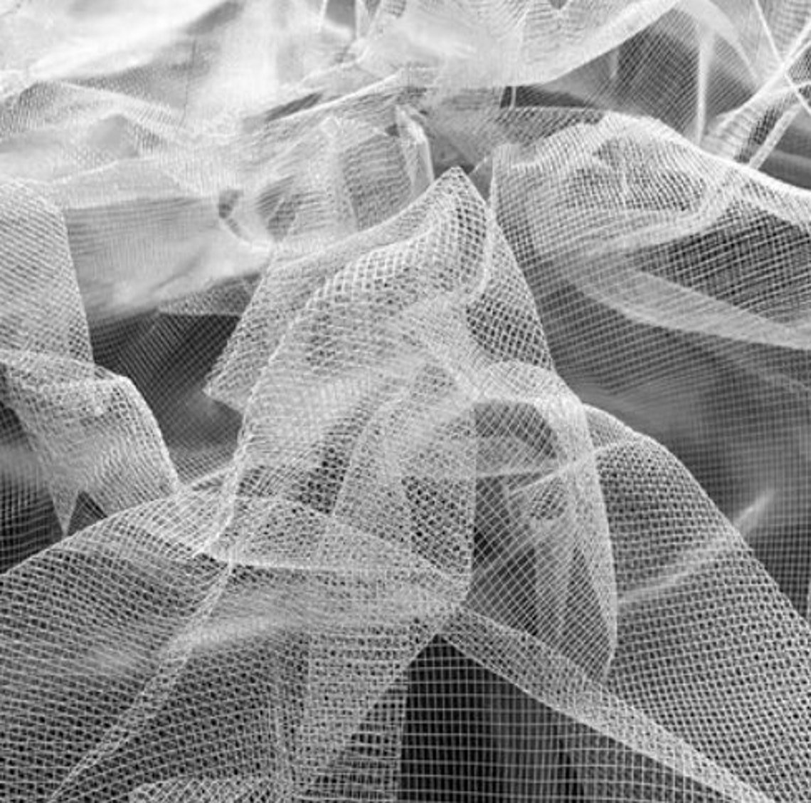 White-grey Wire Mesh Fabric, Steel Hard Mesh Tulle Fabric, 37'' Width ...