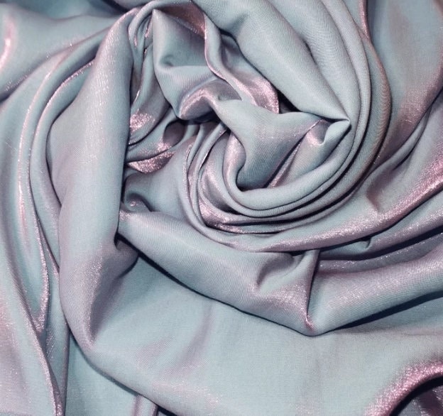 Pink-blue Glass Silk Fabric, Metallic Glossy Fabrics, Gradient Satin ...