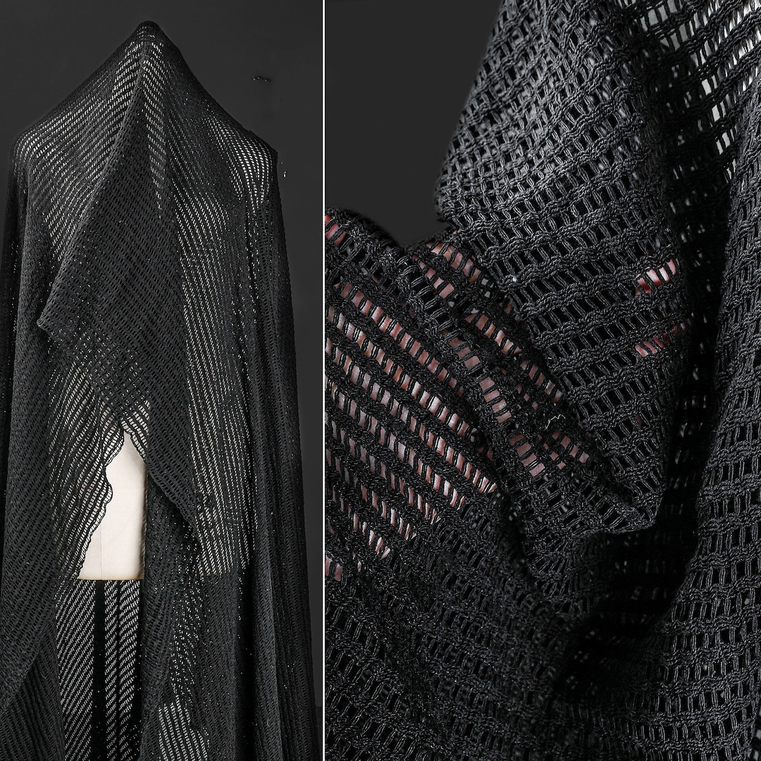 Black Mesh Fabric, Padded Textured Fabric, DIY Mesh Soft Fabric ...