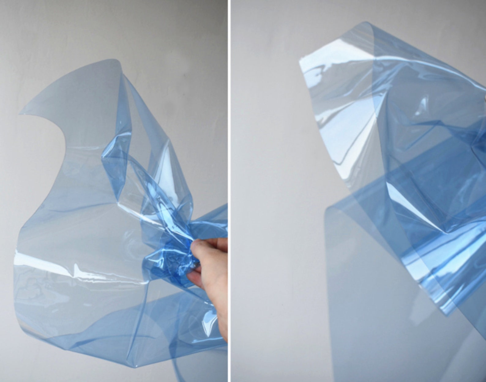 Light Blue Transparent TPU Fabric, Half Yard Soft Clear TPU, Sheer Lame ...
