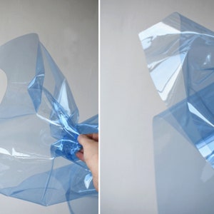 Light Blue Transparent TPU Fabric, Half Yard Soft Clear TPU, Sheer Lame ...