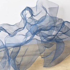 Klein Blue Wire Mesh Fabric, Cloud and Smoke Into Rain Decor Fabric ...
