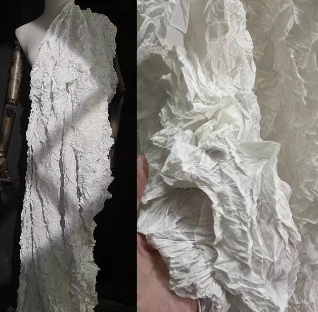 Architectural Pleating Fabric, Textured Crinkle Couture Textile ...